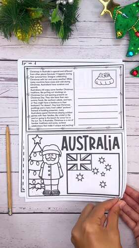 Christmas in Australia with Flip Book, Ornament Craft, Comprehension ...