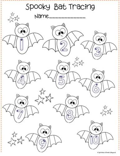 Halloween Tracing Practice and Early Counting Activities | TPT