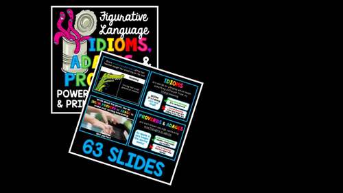 Idioms, Adages, and Proverbs PowerPoint and Worksheets Figurative Language