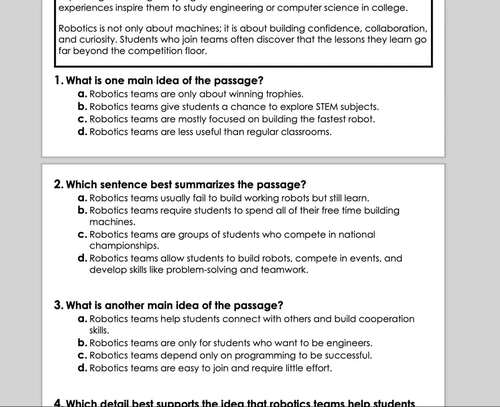 5th Gr Reading Assessments BUNDLE | RL.5.2 & RI.5.2 | Theme, Main Idea ...