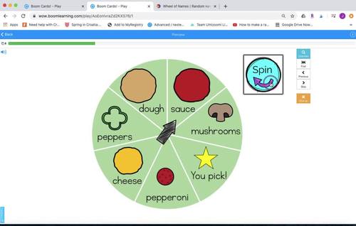 Spin and Build A Pizza: Sentence Strip Boom Cards™| Core Words | TPT