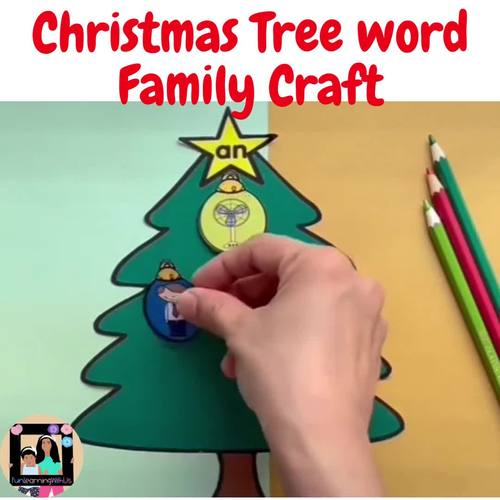 Christmas Tree Word Family Craft Part 1 | Winter December Word Family Craft