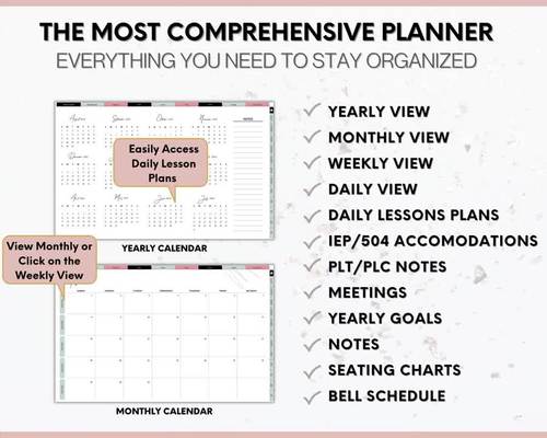 Teacher Planner Digital 2021-2022 School Year, Instant Download, iPad ...