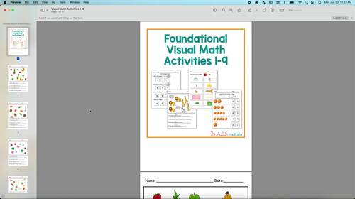 Foundational Visual Math Activities {Numbers 1-9} by The Autism Helper
