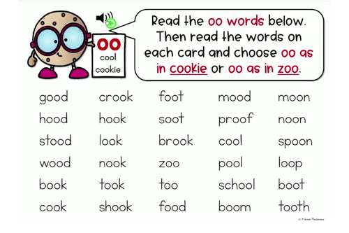 BOOM CARDS™ Phonics OO Sound Distance Learning Task Cards Drag and Drop