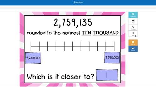 4th Grade Rounding to the Millions Digital Boom Cards Digital Activity