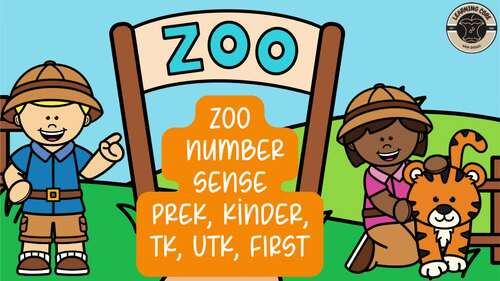 Zoo Math Worksheets Counting for PreK Kindergarten First TK Zoo Animals ...