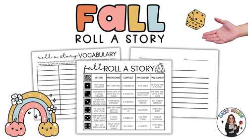 Fall Roll a Story Activity | Creative Narrative Writing Prompts | Editable