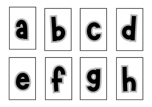 Upper Case and Lower Case Alphabet Flashcards in Colorful and Playful Style