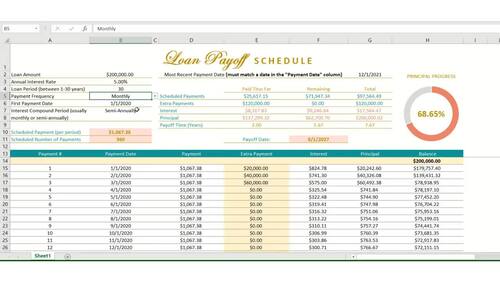Loan Payoff Schedule Excel Spreadsheet by Mom Money Map | TPT