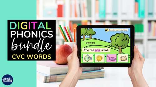 First Grade Short Vowels Digital Phonics Games CVC BUNDLE by Linda Kamp