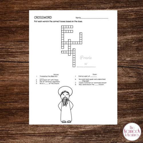 Catholic Saint Word Puzzles - No Prep Activity - St Jerome | TPT