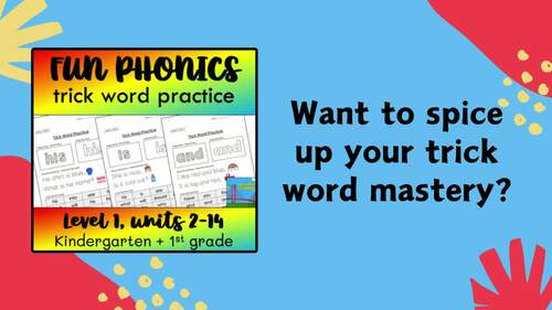 FUN PHONICS Aligned Level 1, Units 2-14: Sight & Trick Word Practice ...