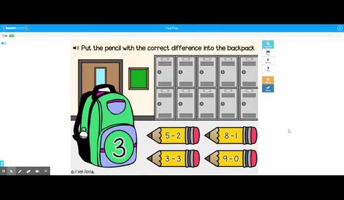 Kindergarten Math School Boom Cards™ Subtraction 0-10 by Ever Joyful