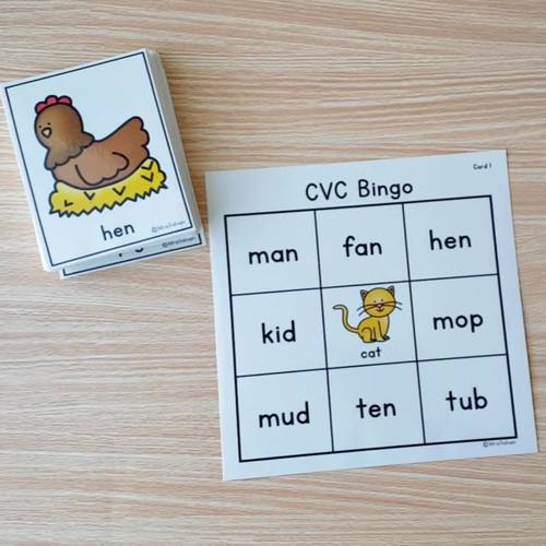 CVC Word Bingo Game Blending and Reading CVC Words and Boom Cards by ...