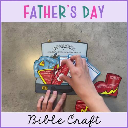 Father's Day Bible Craft, Superhero Printable Craft Activity for Kids