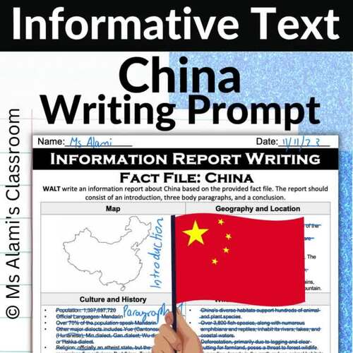 Information Report Writing Prompt China by Ms Alami's Classroom | TPT