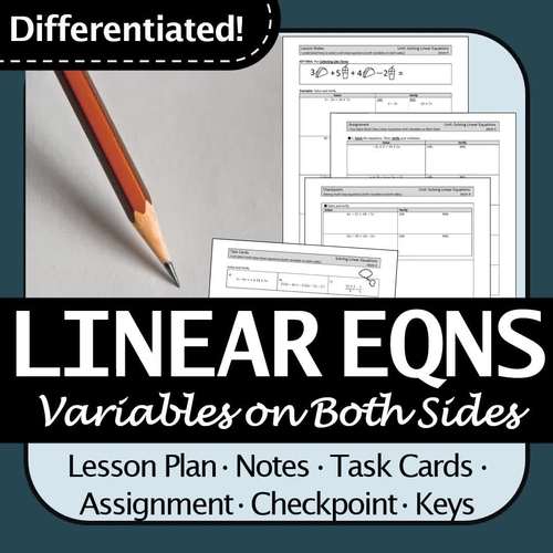 Solving Linear Equations with Variables on Both Sides | Lesson Package