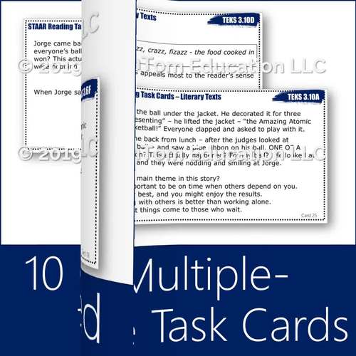 STAAR Reading Task Cards (3rd Grade Fiction) by Team Tom | TPT