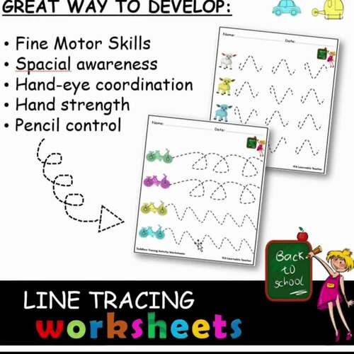 PreSchool Line Tracing Worksheets for Fine Motor, Pre-Writing Skills ...