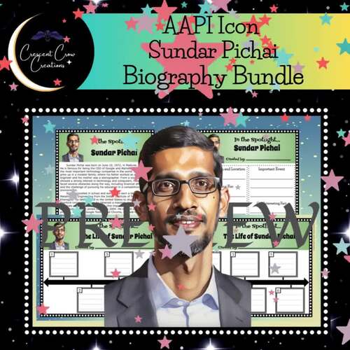 AAPI Icon Sundar Pichai AAPI Heritage Month Biography Bundle | TPT