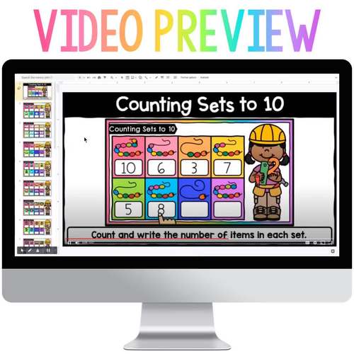 Digital Counting Sets to 10 - Google Slides™ | SeeSaw™ | PowerPoint