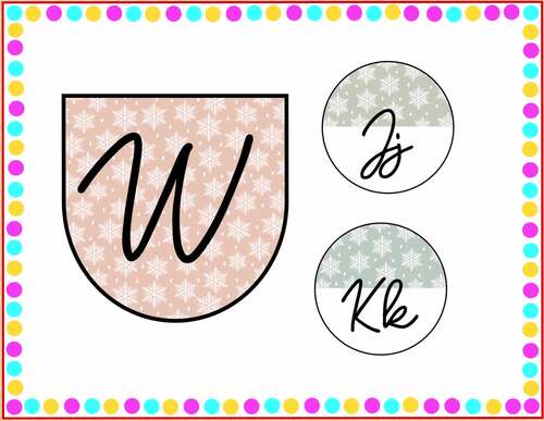 Printable Snowflakes Word Wall Labels, Alphabet Flashcards, Banners