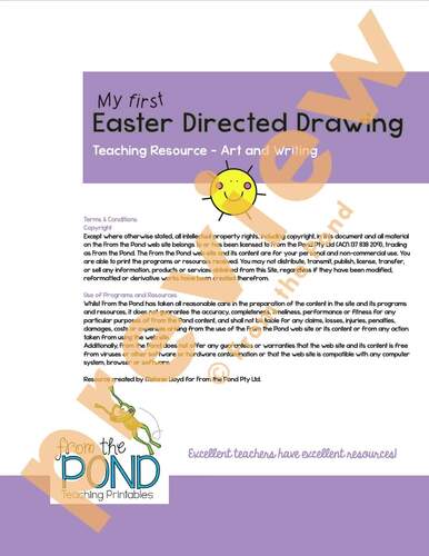Easter Directed Drawing Pack | Step-by-Step Art & Writing by From the Pond