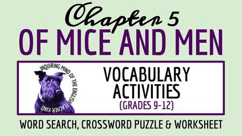 Of Mice and Men Chapter 5 Vocabulary Activities | Crossword Puzzle ...