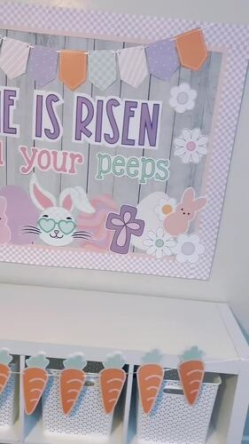 Easter Bulletin Board Kit. He Is Risen Tell Your Peeps. Spring. Door Decor