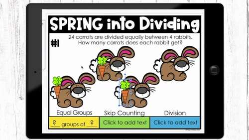 Spring Division Task Cards For Making Equal Groups and Fair Sharing ...