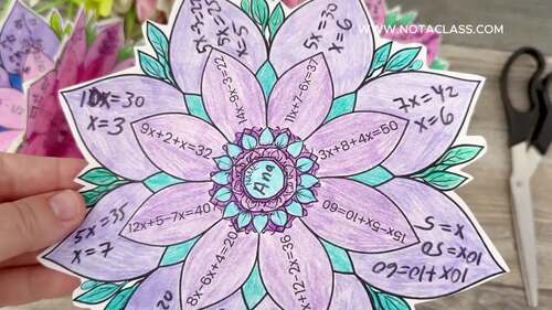 8th Grade Flower Math Activities Bundle | Spring Math Centers & Worksheets