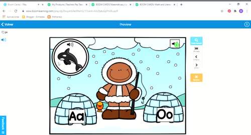 BOOM CARDS de invierno: Sonidos iniciales. Winter Distance Learning