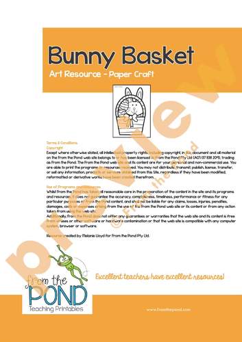 Easter Craft - Bunny Basket Paper Craft by From the Pond | TpT