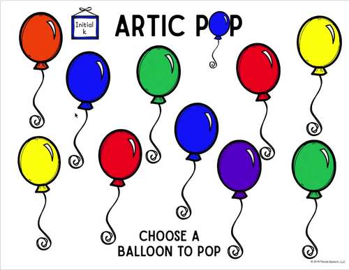 ARTIC Pop! NO PRINT Digital Speech Therapy for Early Articulation Practice