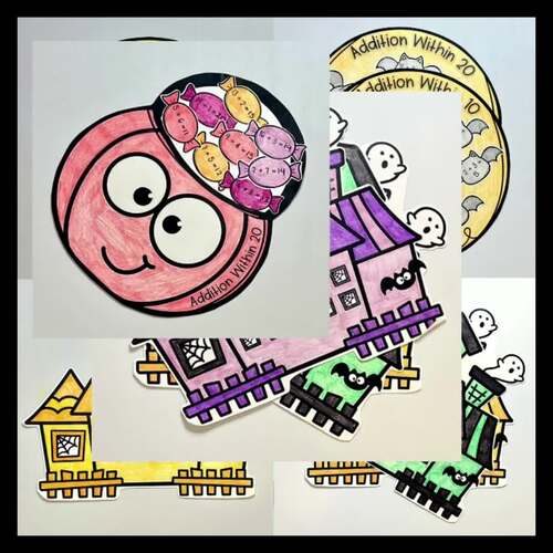 Moon & Bats Halloween Math Craft | Addition & Subtraction within 20