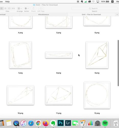 Empty Gold Geometric Frames and Shapes Clipart PNG for Labels Class Decor