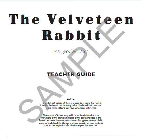 The Velveteen Rabbit Novel Units® Teacher Guide Novel Study | TPT