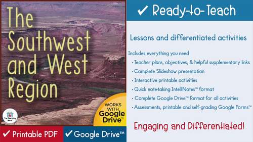 Southwest and West Regions United States History Unit by The Teaching Bank