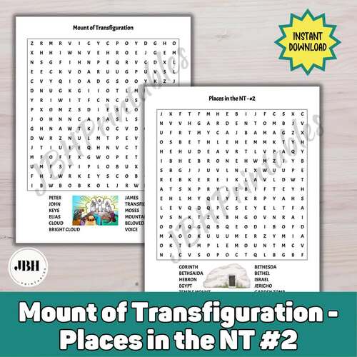 New Testament Word Searches - Part 4 - Answers Included by JBHPrintables