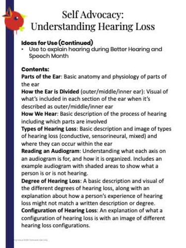 Understanding Hearing Loss Parent Self Advocacy Activities & Family ...