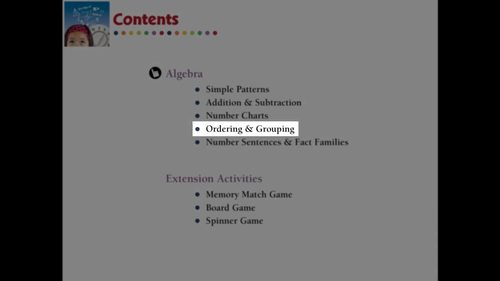 Algebra: Ordering & Grouping - Practice the Skill 1 - MAC Gr. PK-2
