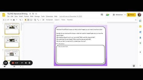 TELPAS Narrative Writing Prompts in Digital & Print for Middle & High ...