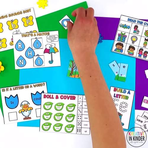 Spring Literacy Games Alphabet CVC Sight Words March April | TpT