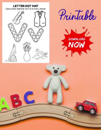 Learn Letter V Dot Marker Toddler Worksheet Upper Lowercase Alphabet ...