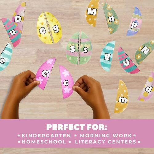 Easter Egg Alphabet Matching Game, Uppercase Lowercase Letter Match, ABCs