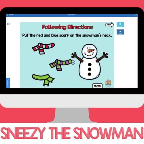 Sneezy the Snowman Book Companion + Boom Card Bundle for Speech Therapy