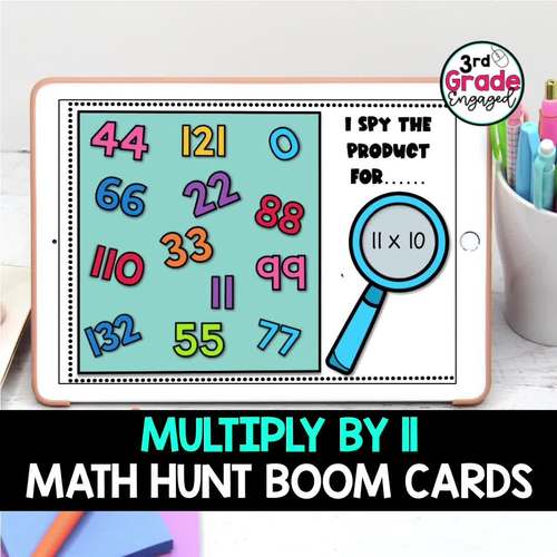 Multiply by 11 Multiplication Fact Fluency Practice Digital Math Boom Cards