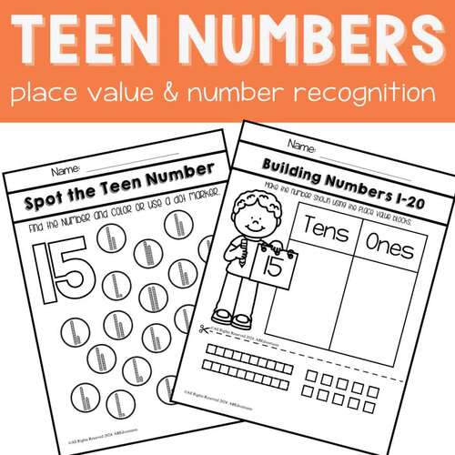 Base Ten Introducing Teen Numbers Place Value Kindergarten and ...