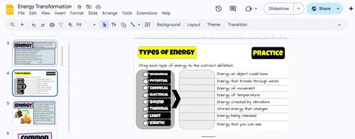 Energy Transformation (Google Slides Lesson) Distance, Virtual | TPT